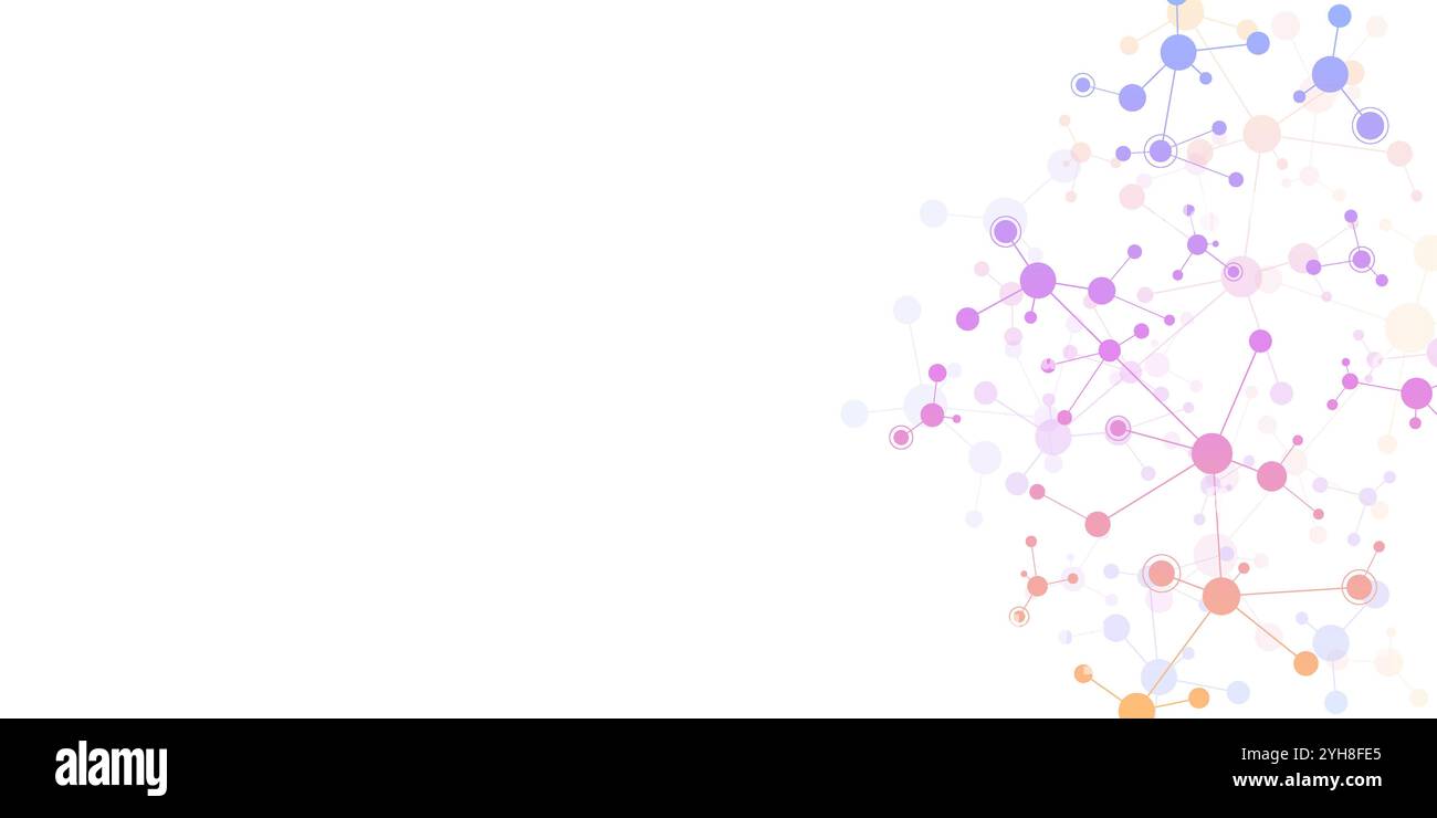 Vector illustration of molecular structure and genetic engineering ...