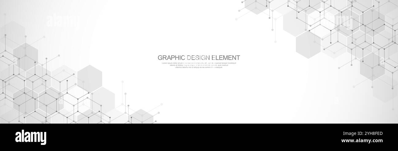 Abstract design element with geometric background and hexagons shape pattern for banner or ...