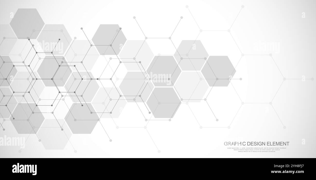 Abstract background and design element with hexagons pattern and geometric shapes for your ...