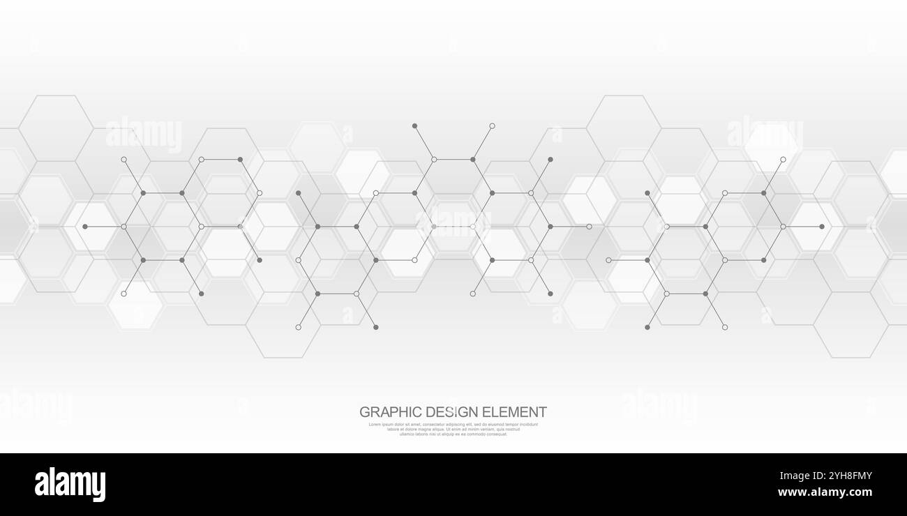 Abstract background and design element with hexagons pattern and geometric shapes for your ...