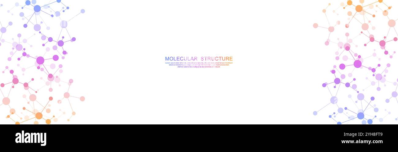 Vector illustration of molecular structure and genetic engineering ...