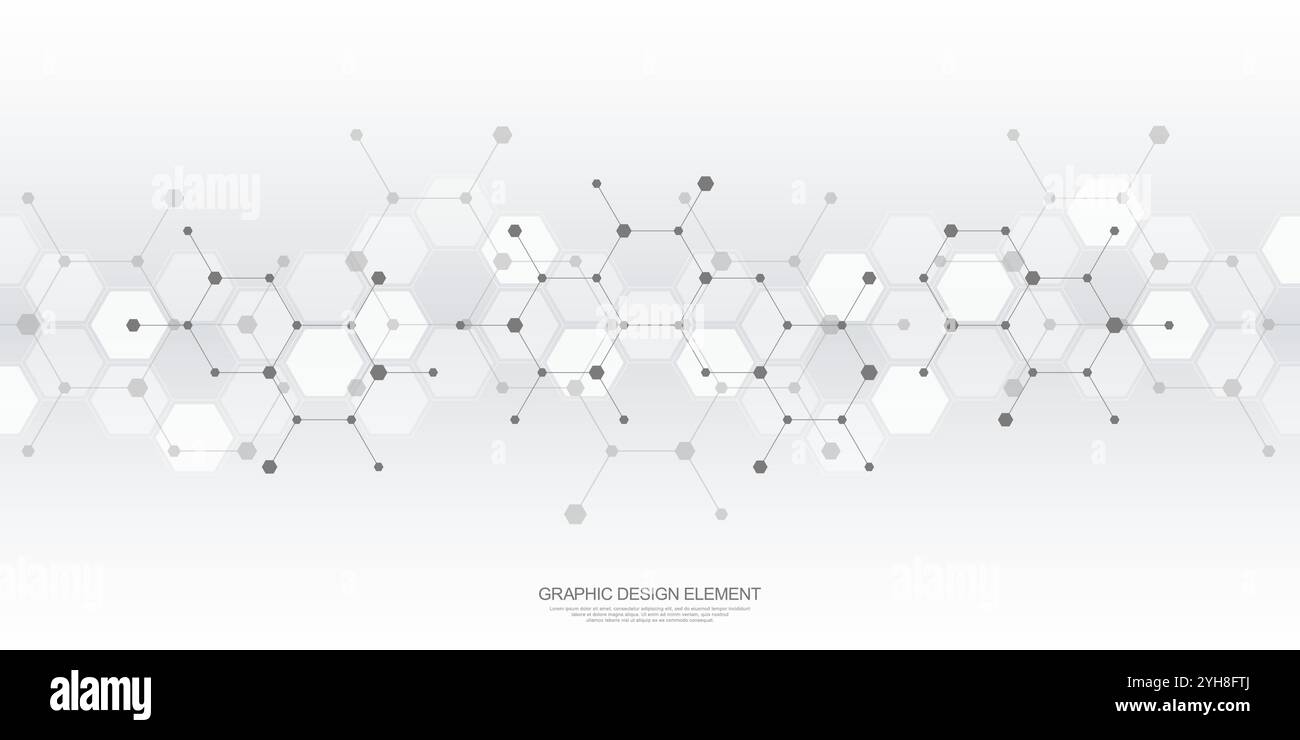 Abstract background and design element with hexagons pattern and ...