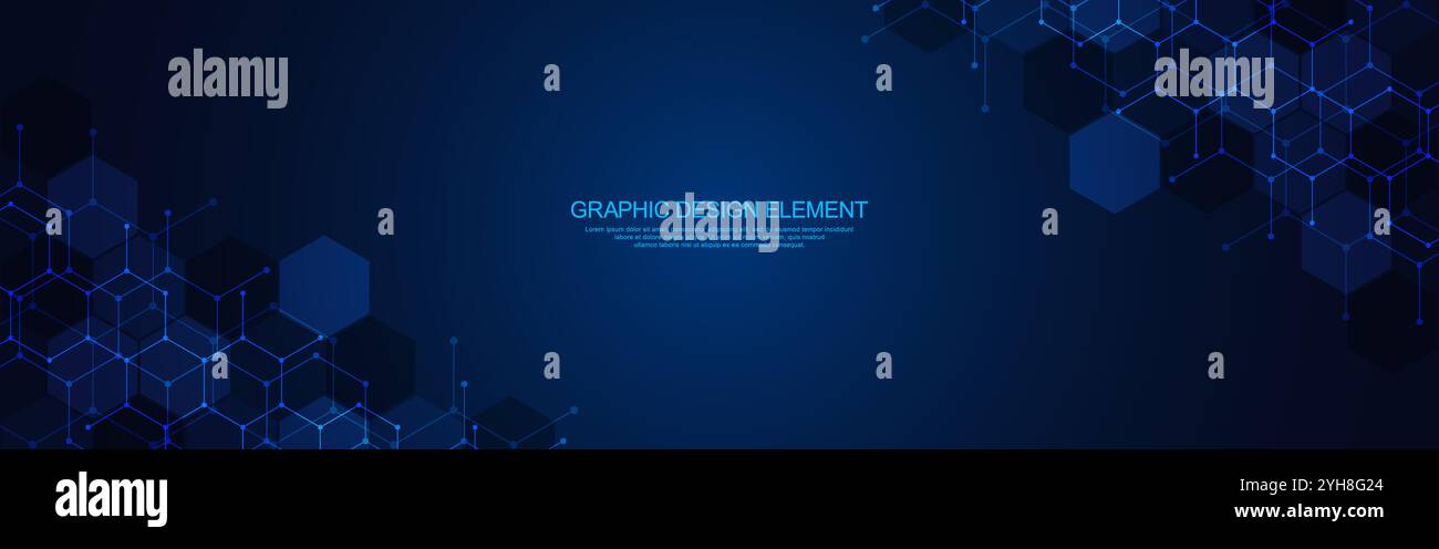 Abstract background and design element with geometric shape and hexagon ...