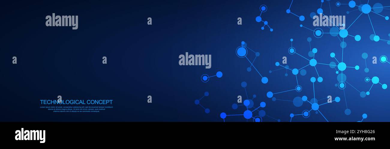 Abstract technology background with molecular structure and genetic ...