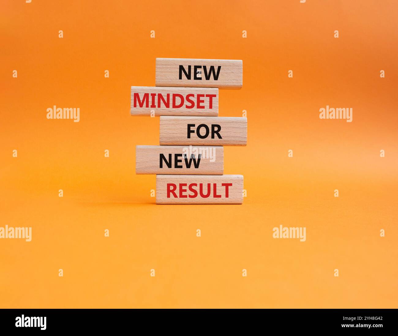 Mindset symbol. Wooden blocks with words New Mindset new Result ...