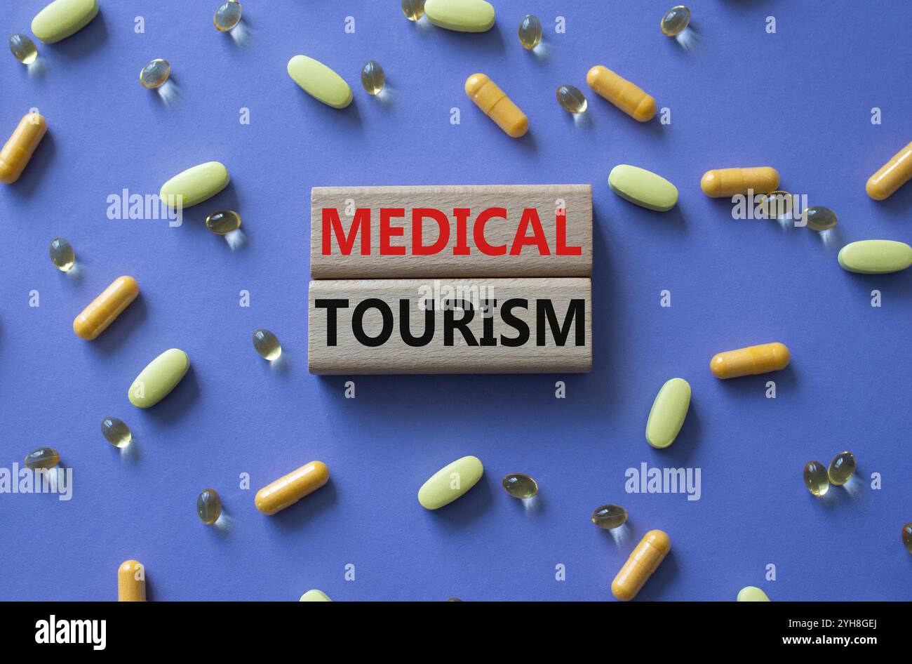 Medical Tourism symbol. Concept word Medical Tourism on wooden blocks ...
