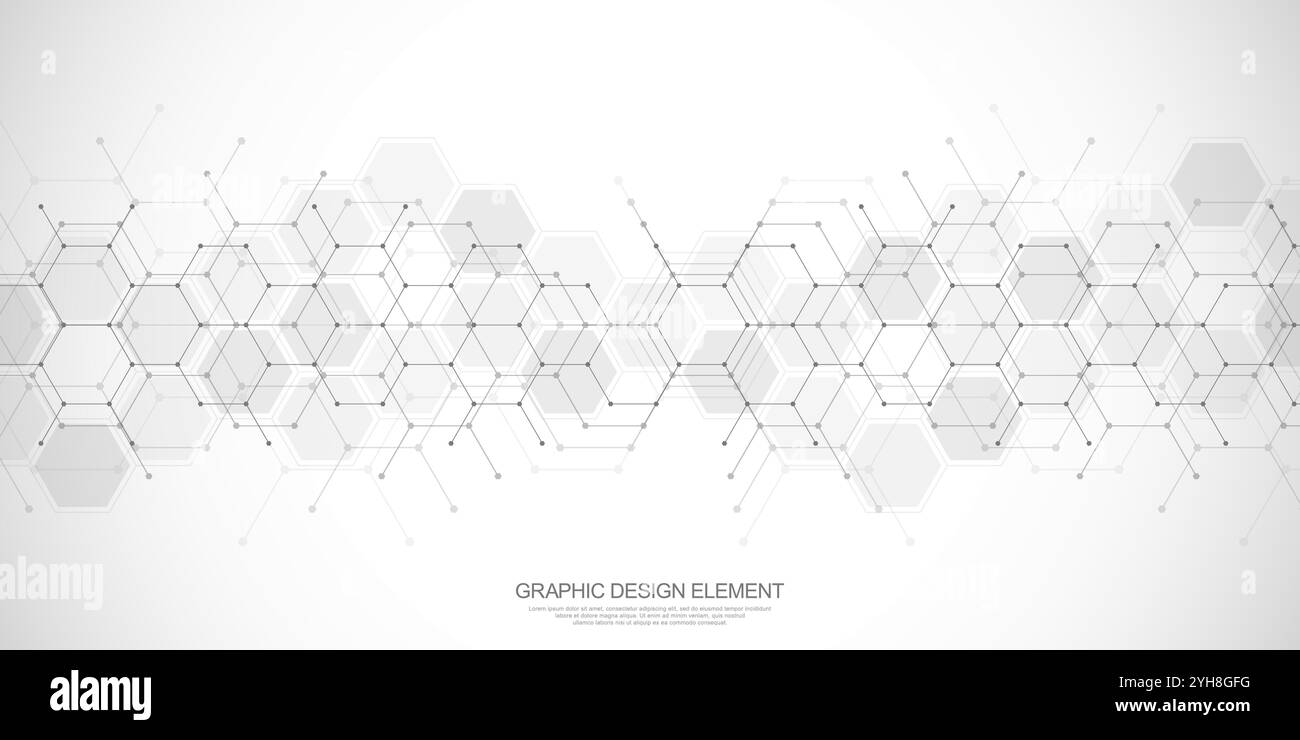 Abstract background and design element with hexagons pattern and geometric shapes for your ...