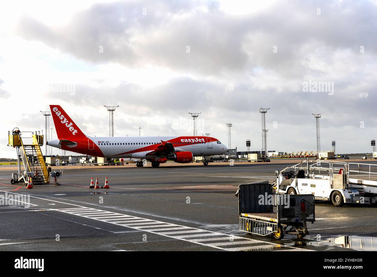 Easy Jet plane parked at Copenhagen airport. Copenhagen, Denmark Stock ...