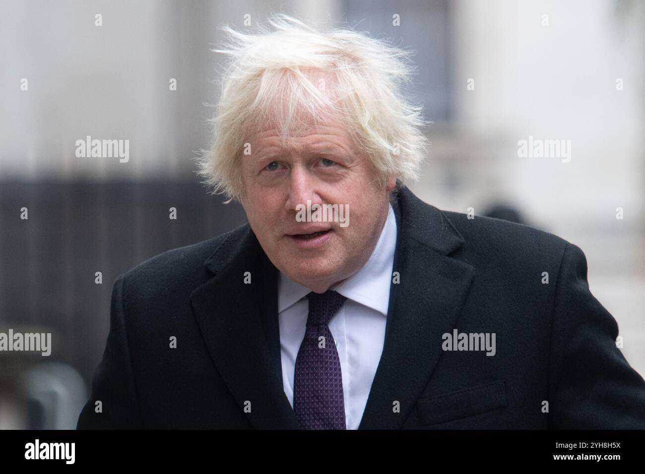 London, UK. 10 Nov 2024. Former Prime Minister Boris Johnson arrives in Downing Street to attend ...