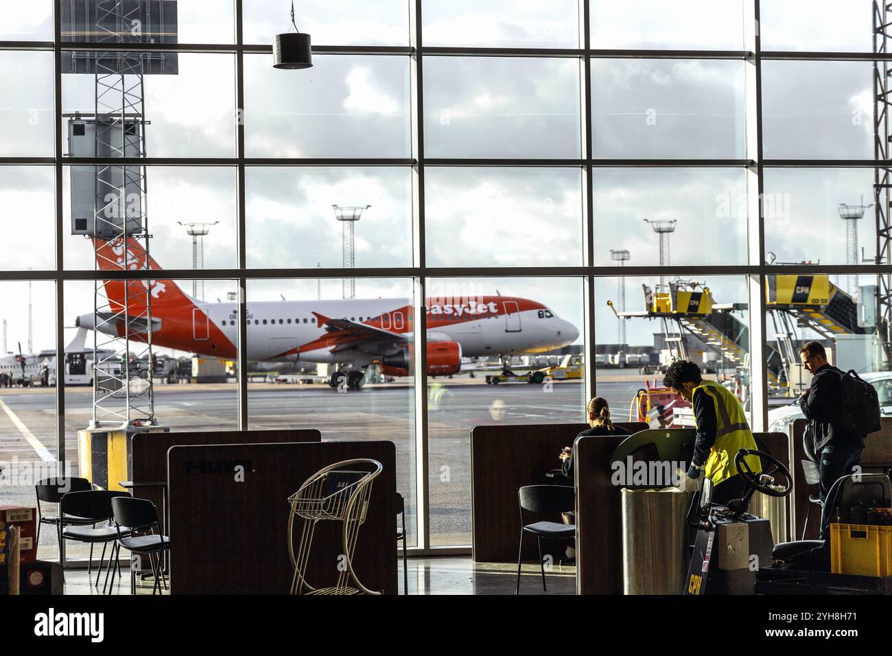 Easy Jet plane parked at Copenhagen airport. Copenhagen, Denmark Stock ...