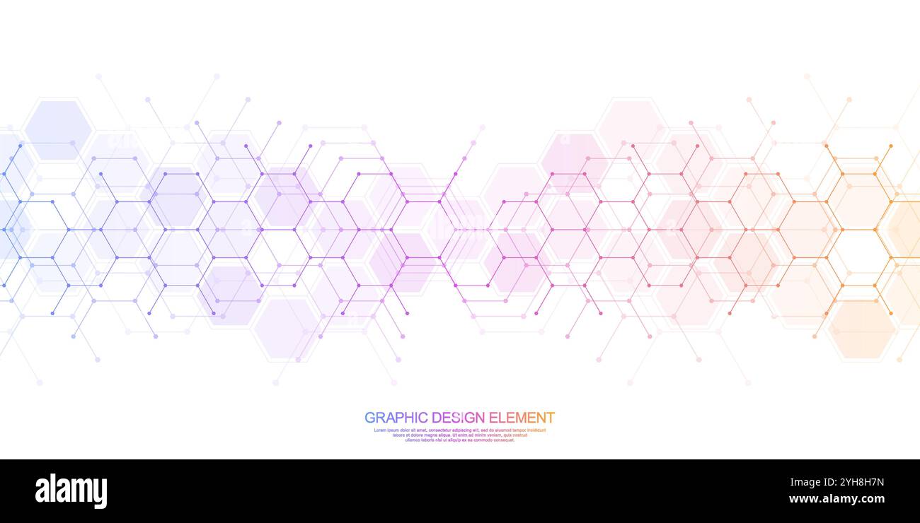 Abstract background and design element with hexagons pattern and ...