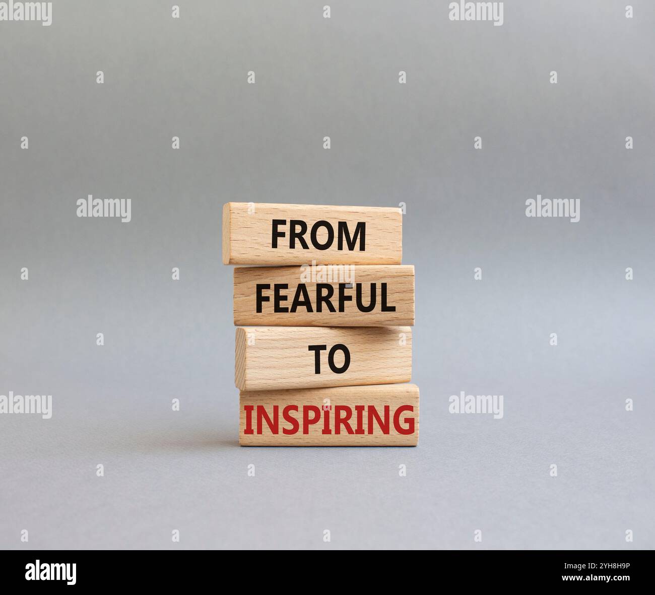 From Fearful to Inspiring symbol. Concept words From Fearful to ...