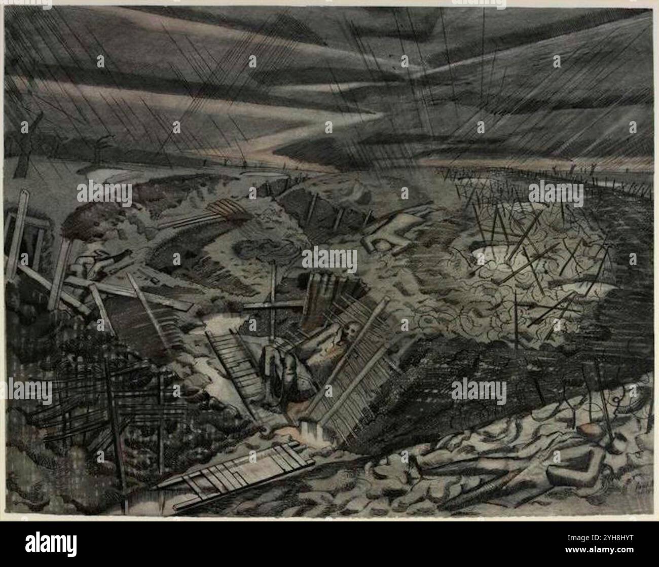 View of a Western Front battlefield in the aftermath of battle Paul ...