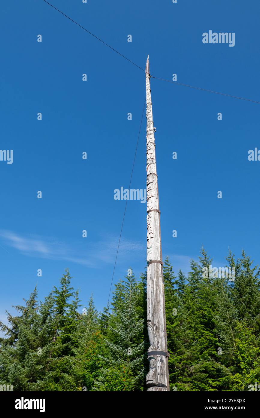 Alaska, Kupreanof Island, Tlingit community of Kake. Kake’s 132-foot ...