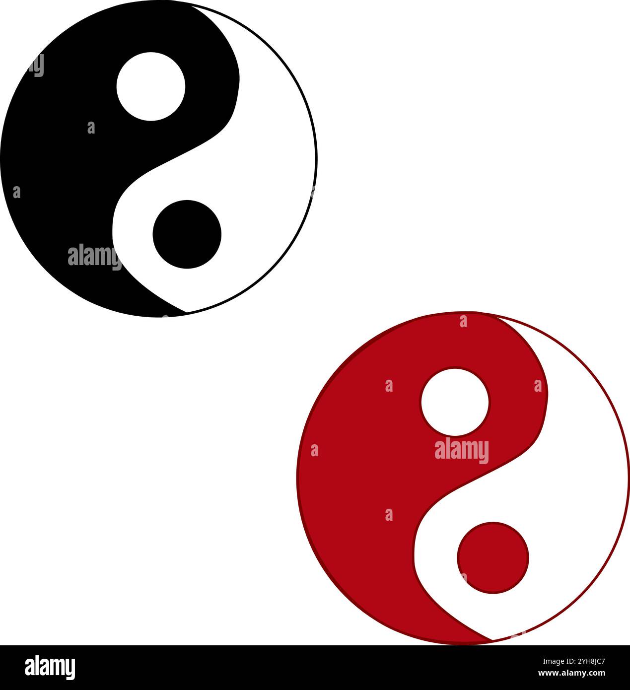 Balance Icon. yin yang vector cartoon color illustration. Equilibrium ...
