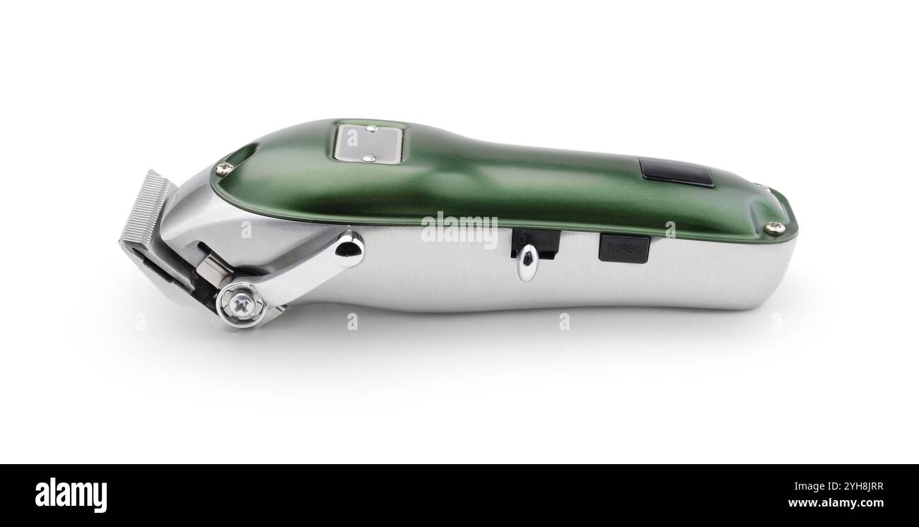 New metal electric hair clipper isolated on white Stock Photo - Alamy