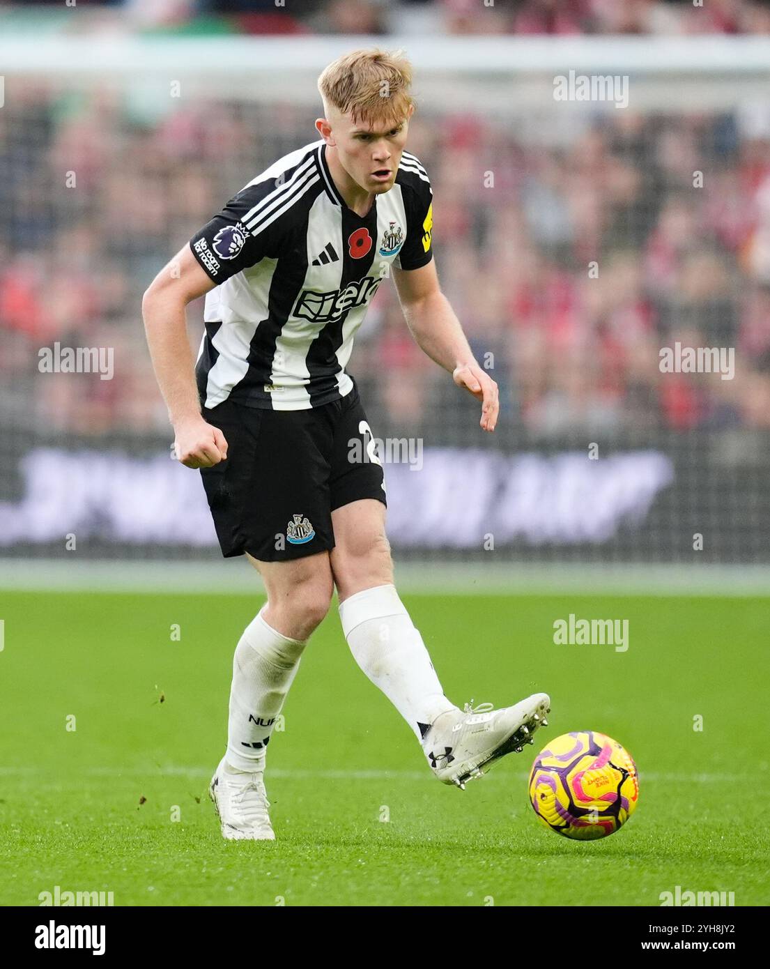 Newcastle United's Lewis Hall during the Premier League match at the ...