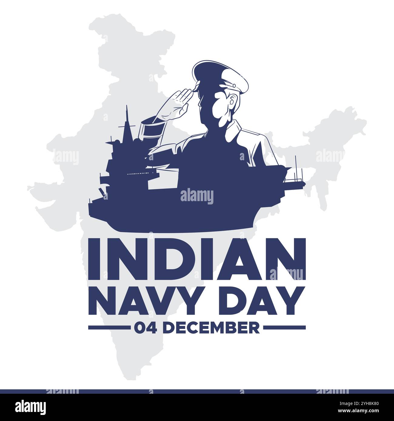 Indian Navy day celebration. India Map with Indian army defence Navy ...