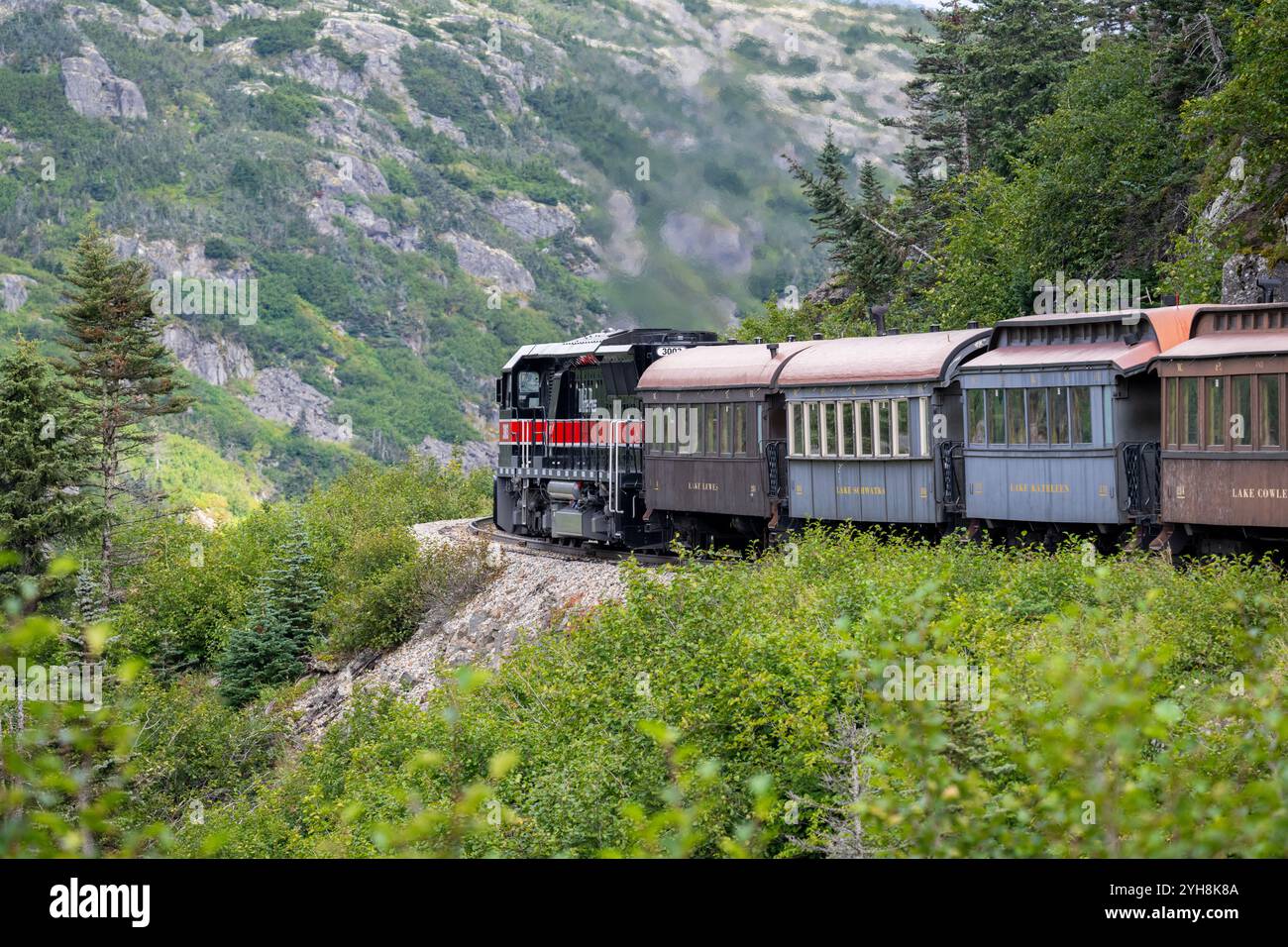 USA, Alaska, Skagway. Historic White Pass and Yukon Route narrow-gauge ...