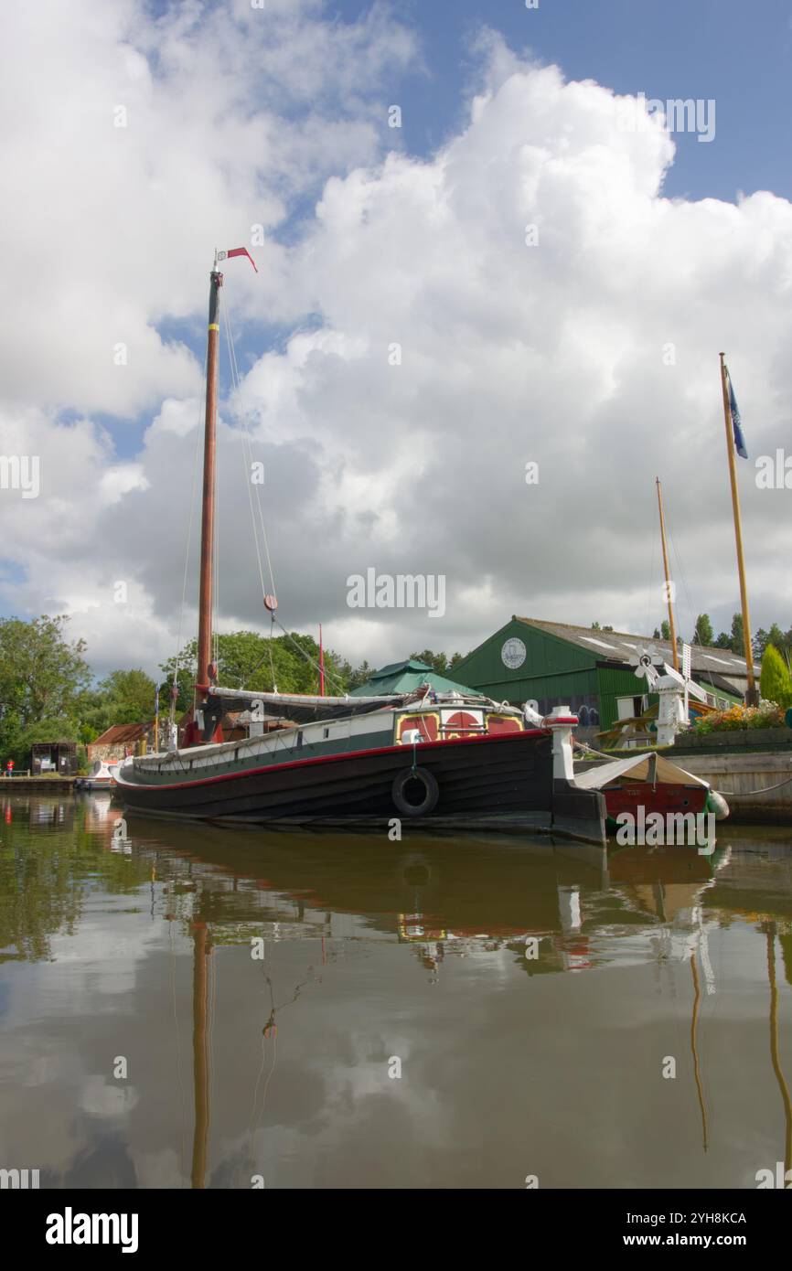 Trading wherry Maud at the Museum of the Broads moorings, Stalham ...