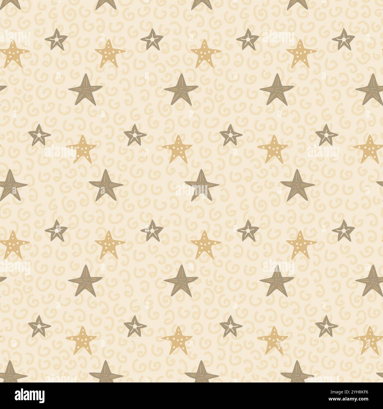 Stars seamless pattern. Nursery endless background. Baby neutral gender ...