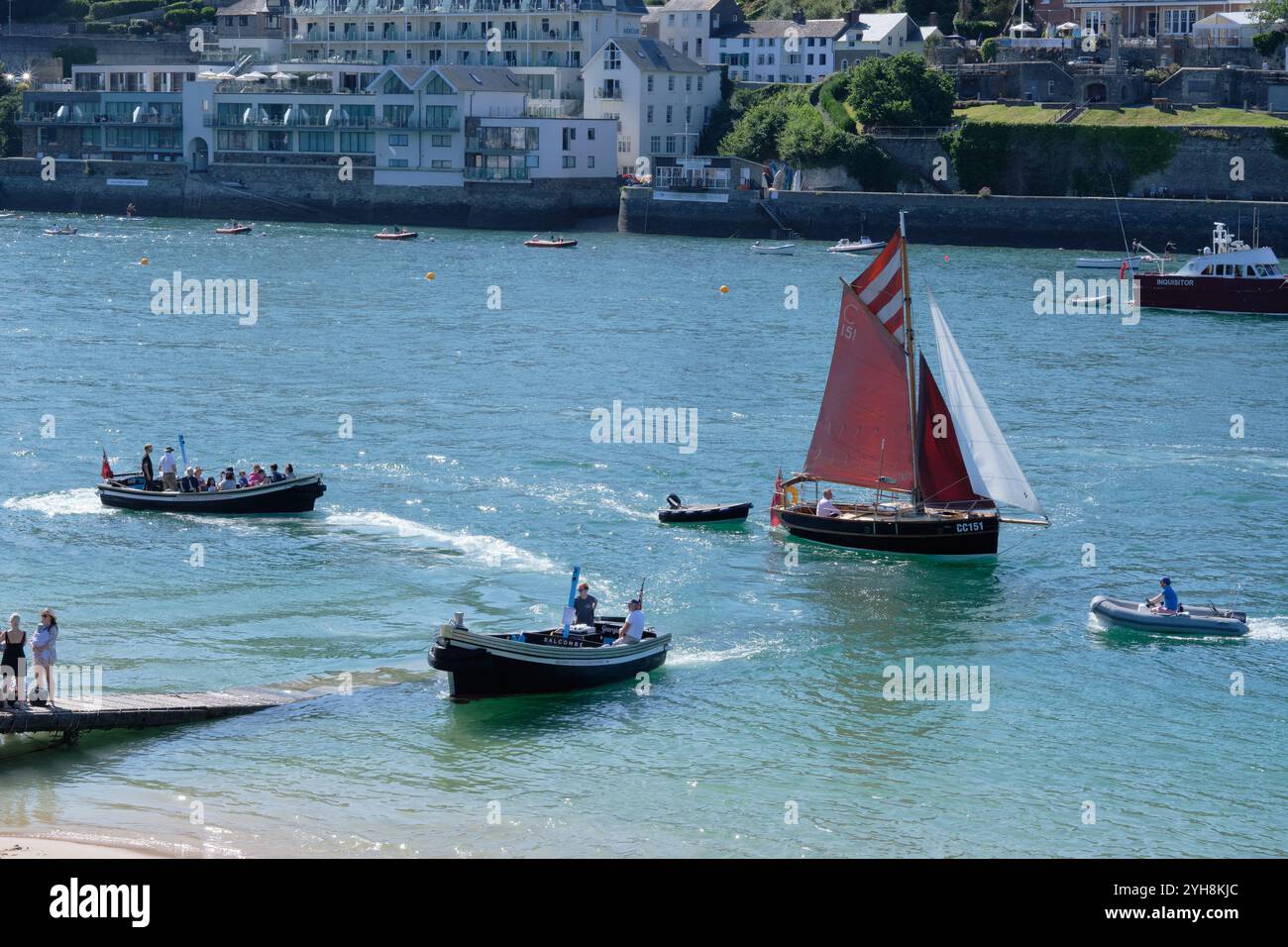 Boats in the Salcombe Estuary, Devon, UK Stock Photo - Alamy