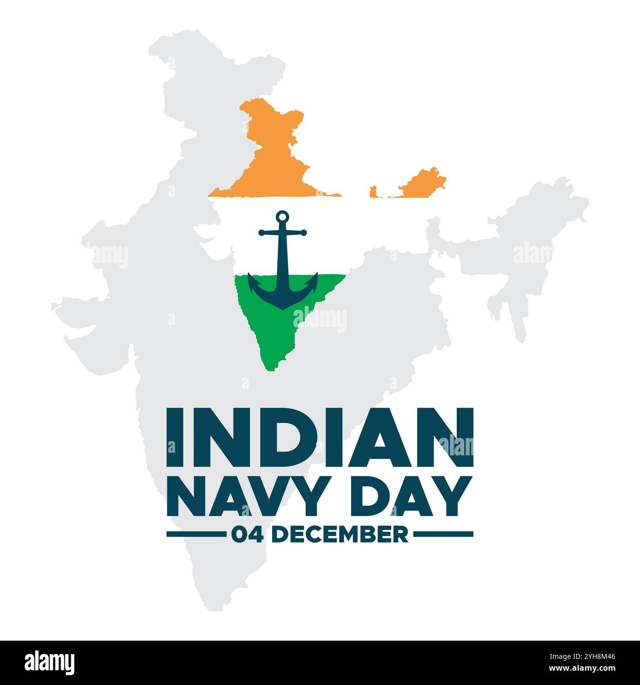 Indian Navy day celebration. India Map with Indian army defence Navy ...