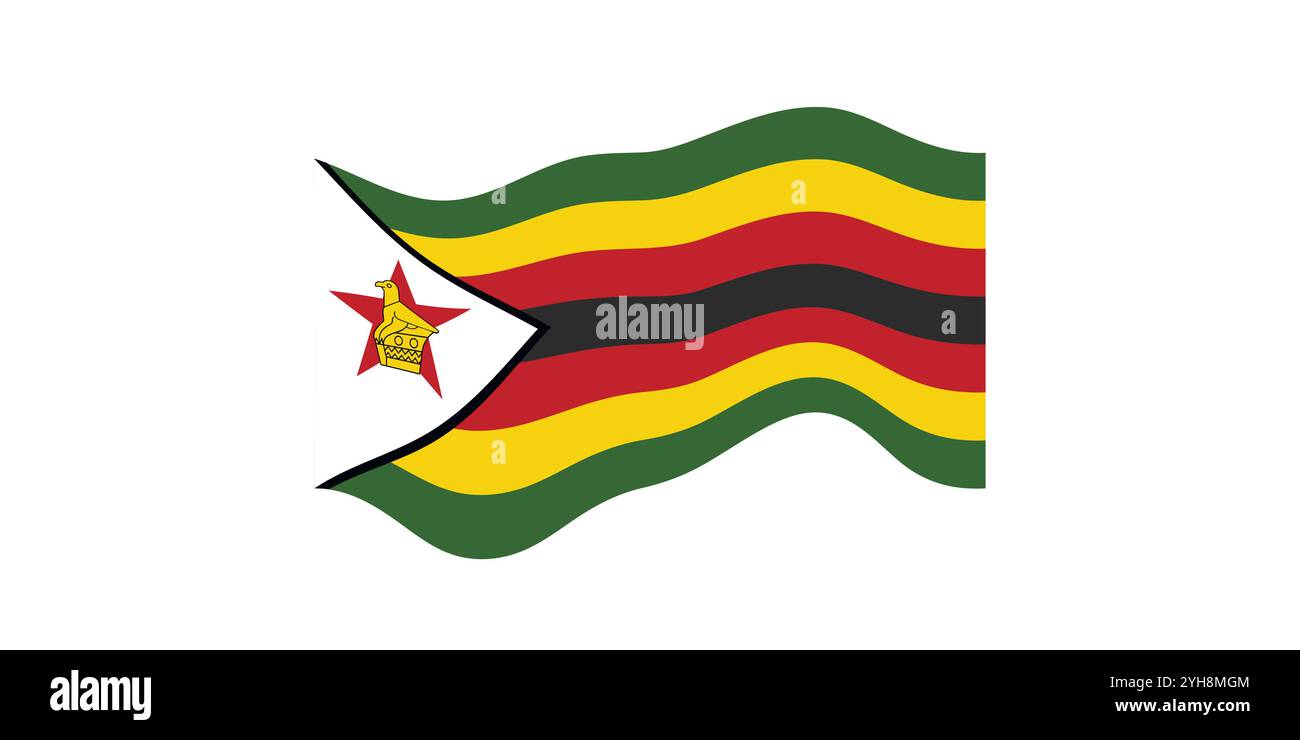 Flag of Zimbabwe. National symbol in official colors. Template icon. Abstract vector background ...