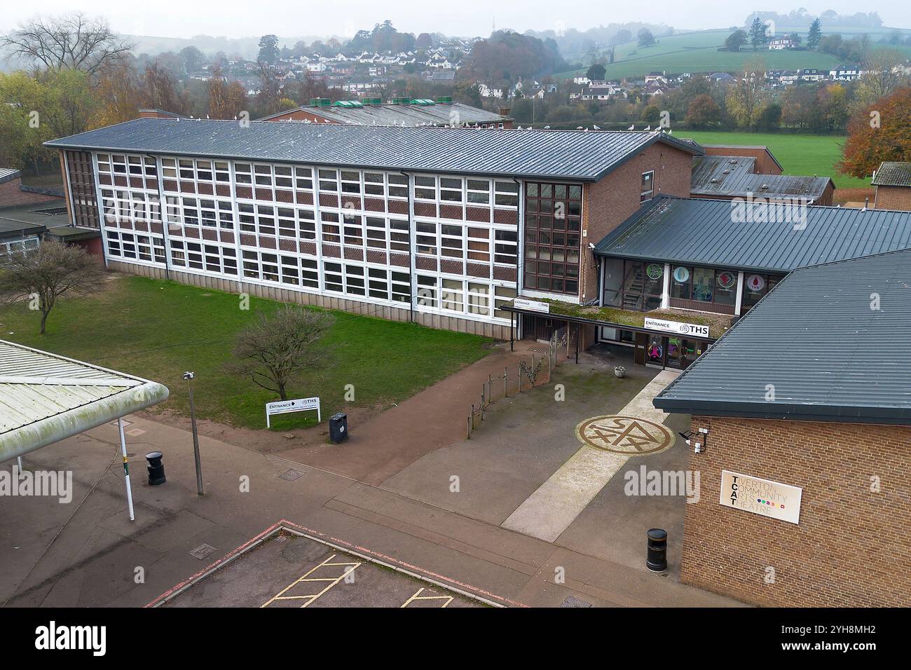 General view of Tiverton High School, Tiverton, devon, UK. The school ...
