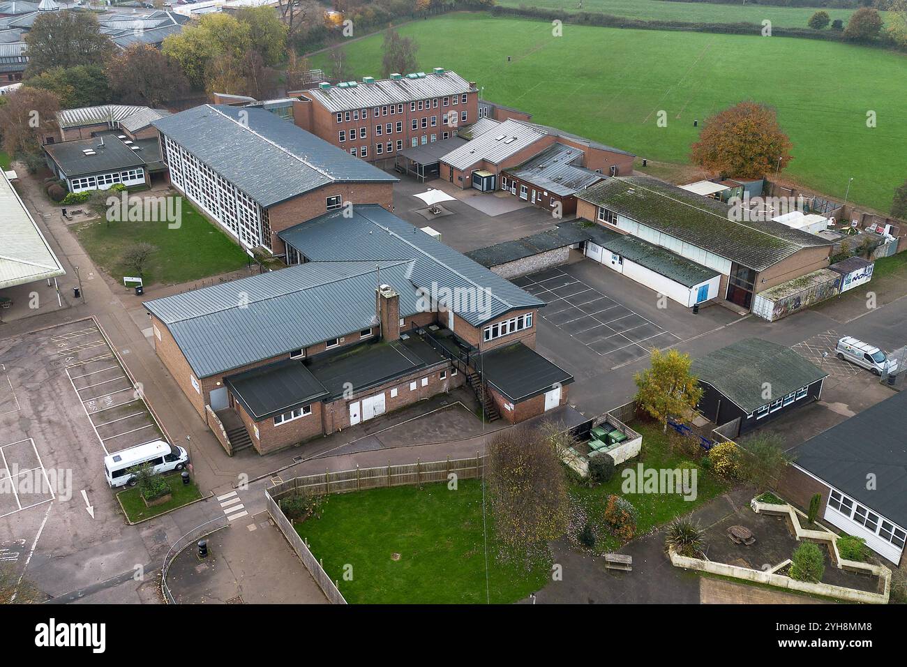 General view of Tiverton High School, Tiverton, devon, UK. The school ...