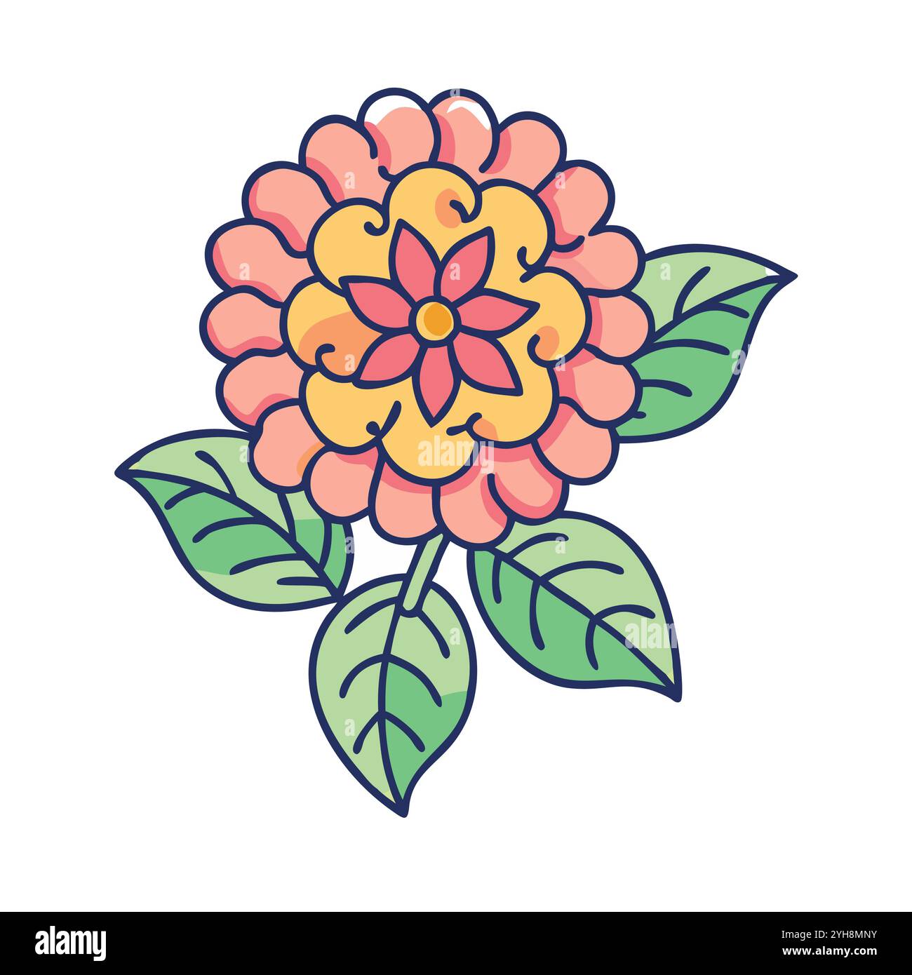 vector illustration of a lantana flower, for floral designs, botanical ...