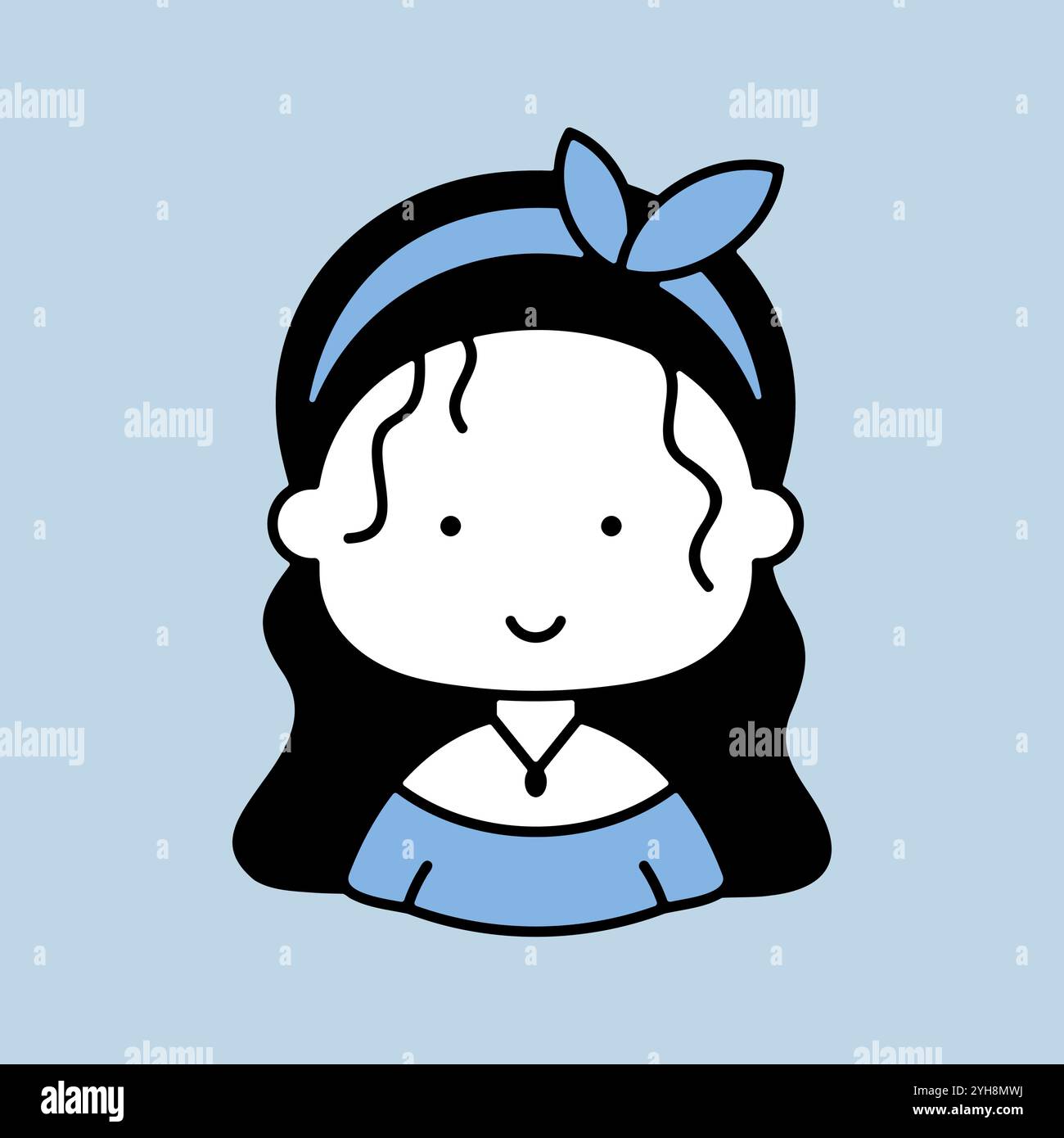 Woman girl with long straight hair vector icon. Hair down symbol ...