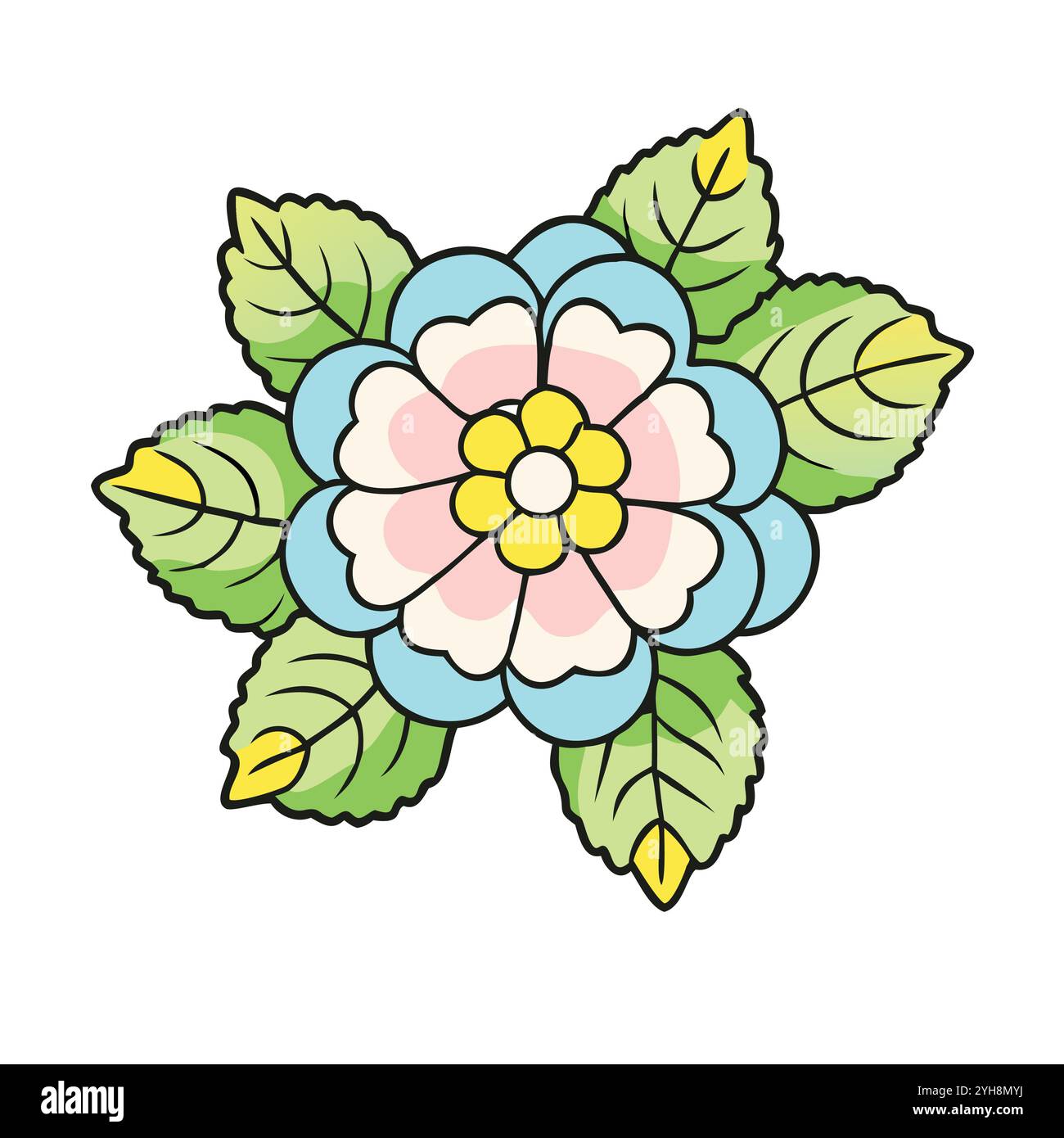 vector illustration of a lantana flower, for floral designs, botanical ...