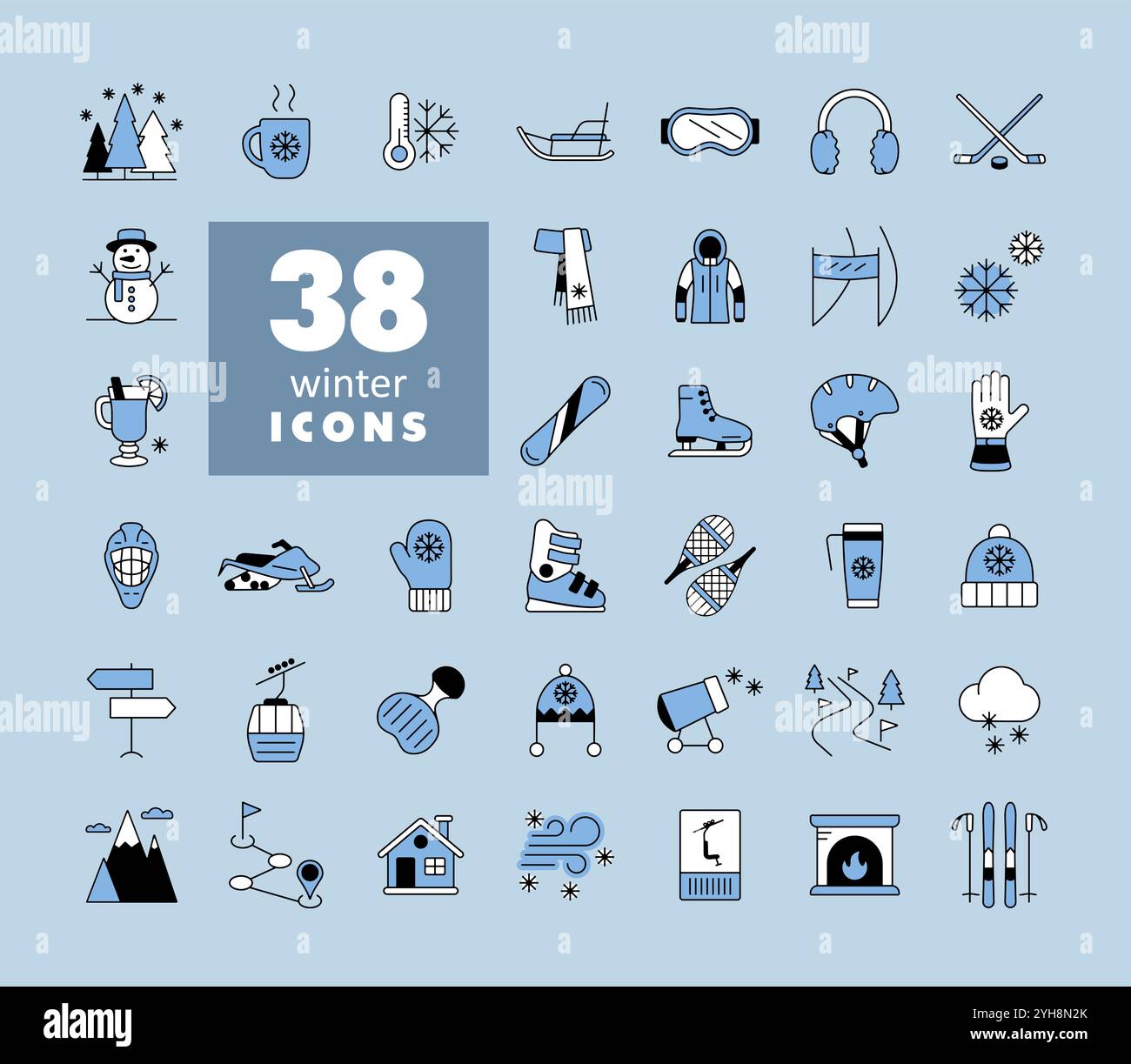 Winter vector isolated icon set. Graph symbol for travel and tourism ...