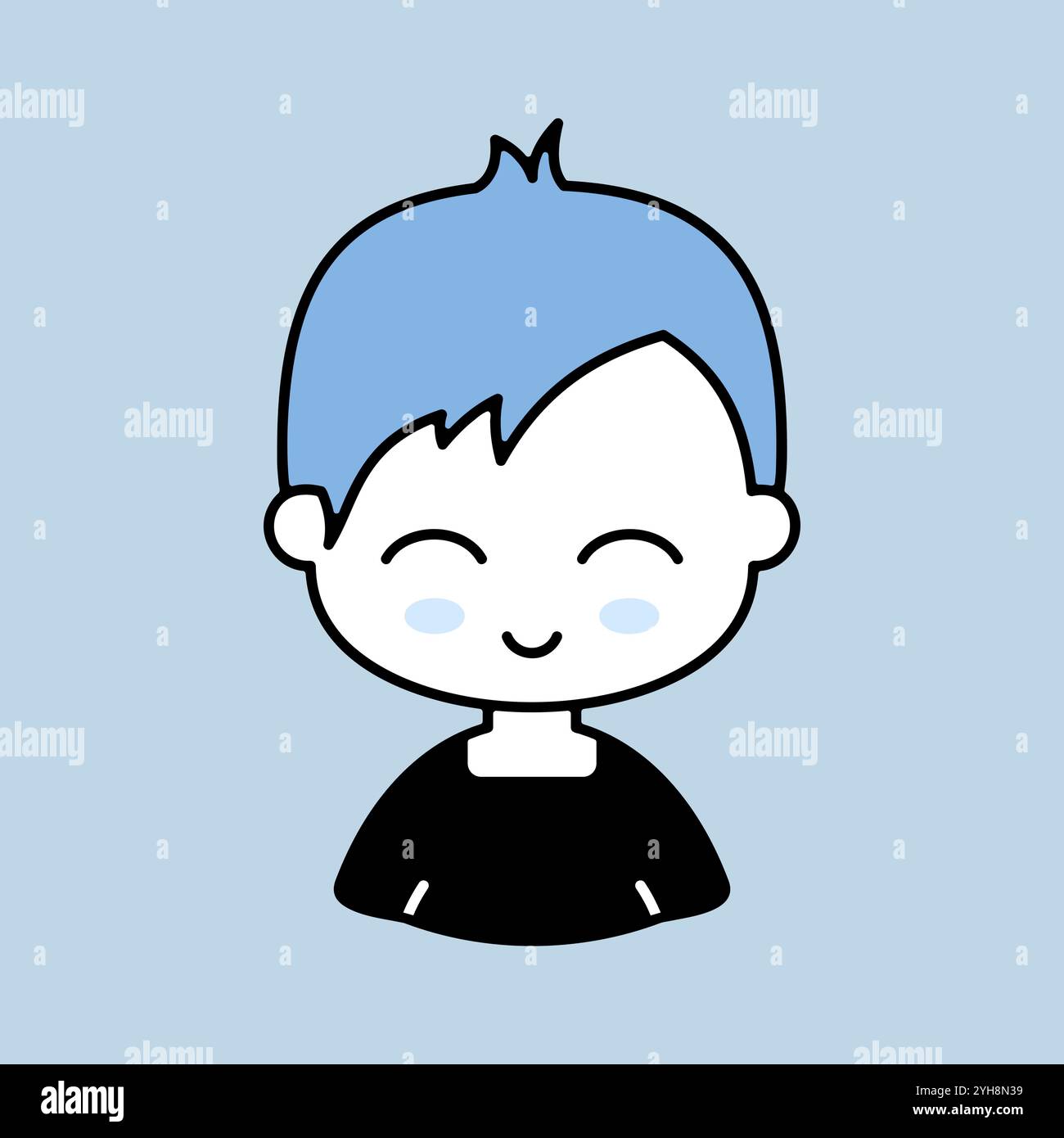 Man boy character face avatar vector icon. Avatar character portrait ...