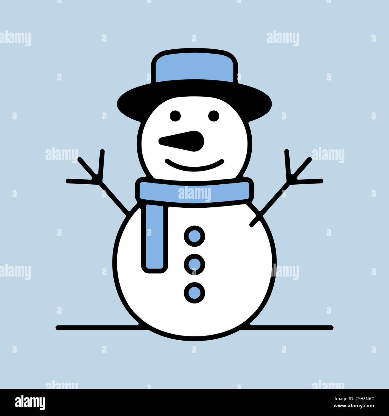Christmas snowman vector isolated icon. Winter sign. Graph symbol for ...