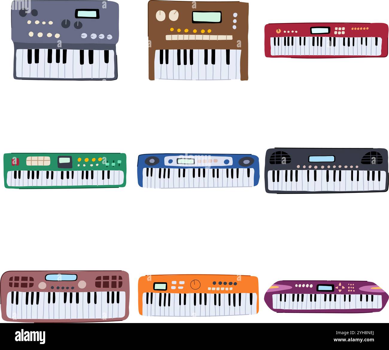 synthesizer set cartoon vector illustration Stock Vector Image & Art ...