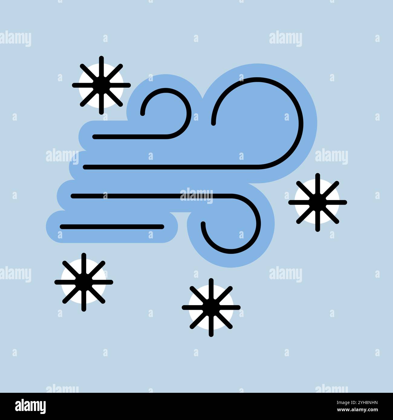Wind snow snowstorm vector isolated icon. Winter sign. Graph symbol for ...