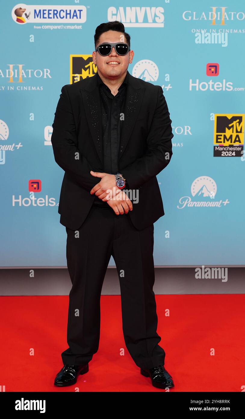 Estevan Plazola attending the MTV Europe Music Awards 2024 at the Co-Op ...
