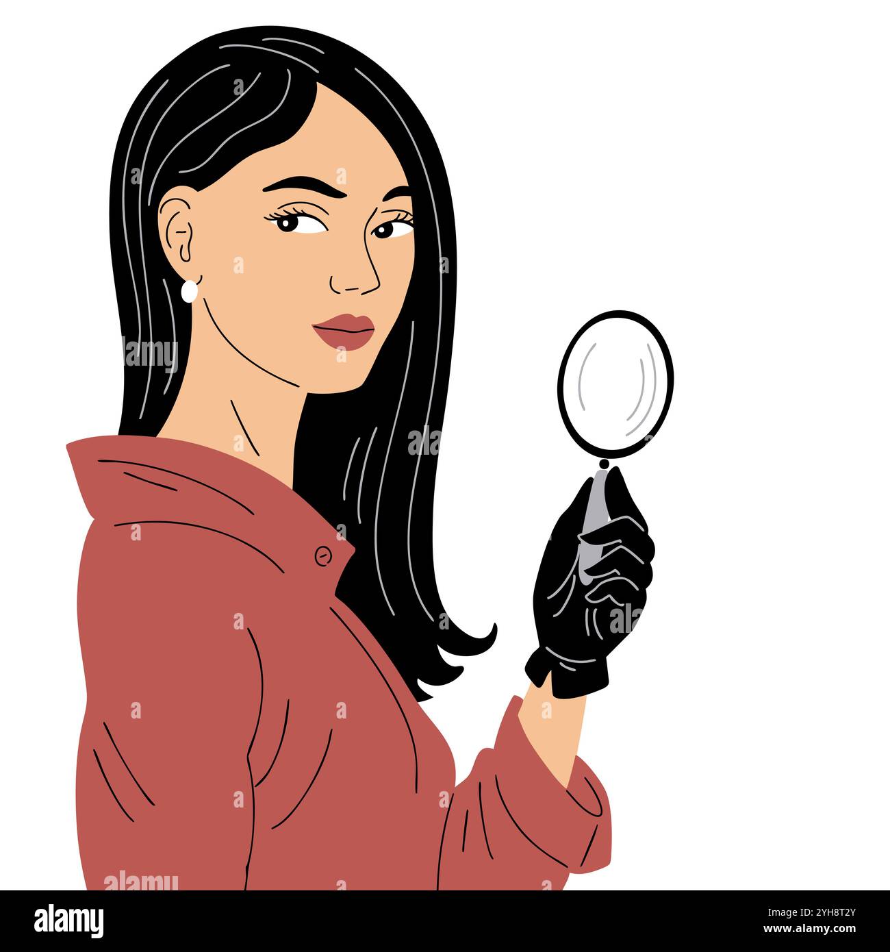 Beautiful young woman detective Stock Vector Image & Art - Alamy
