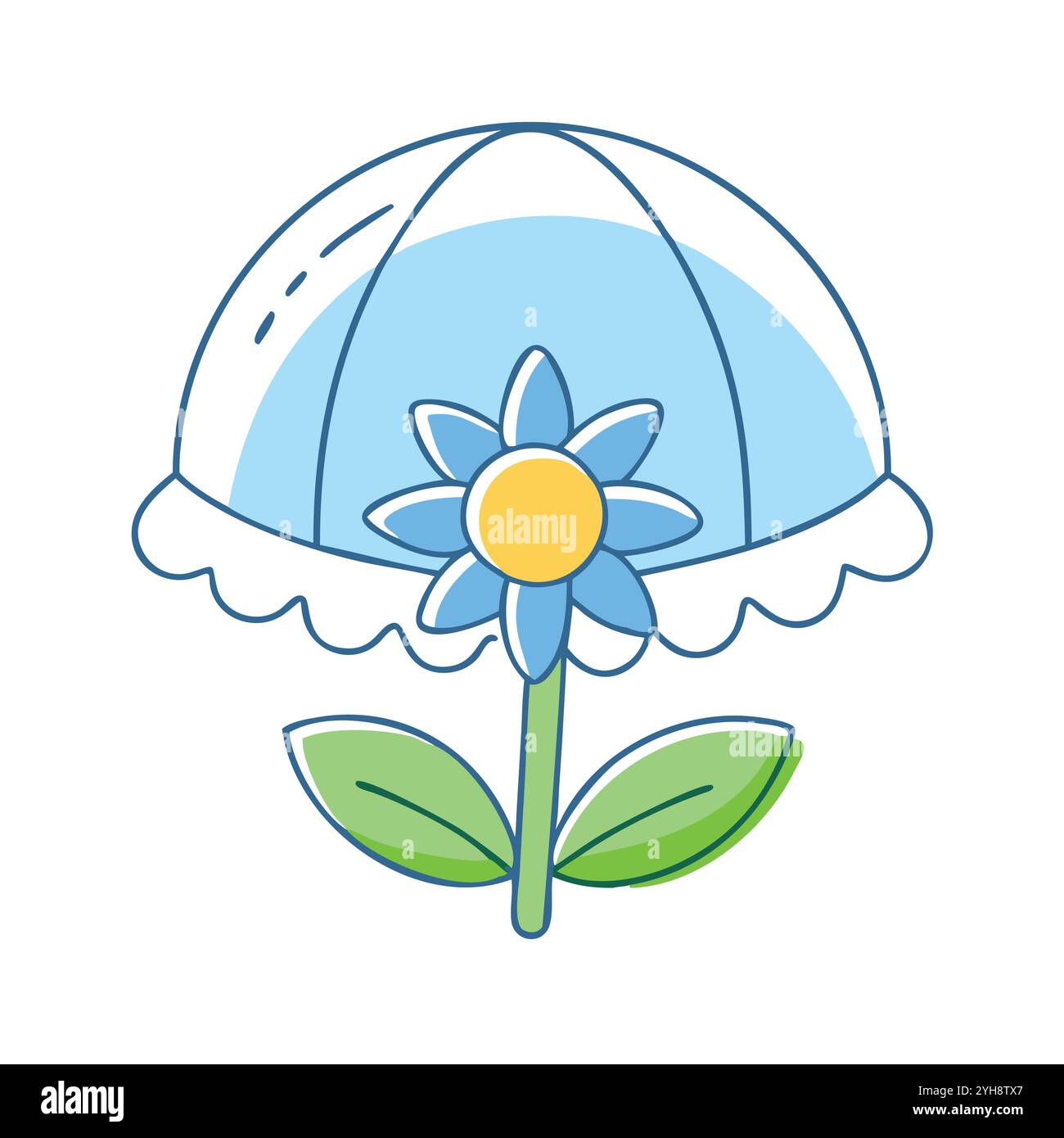 vector illustration of a sunshade flower, for floral designs, botanical ...