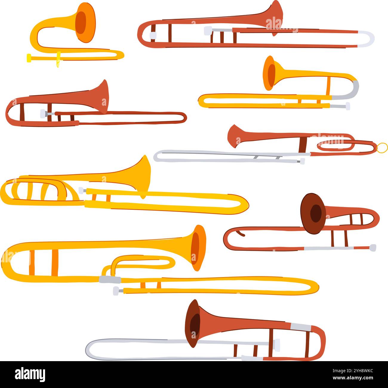 trombone set cartoon vector illustration Stock Vector Image & Art - Alamy