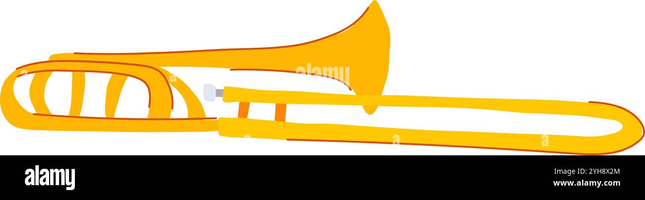 instrument trombone cartoon vector illustration Stock Vector Image ...