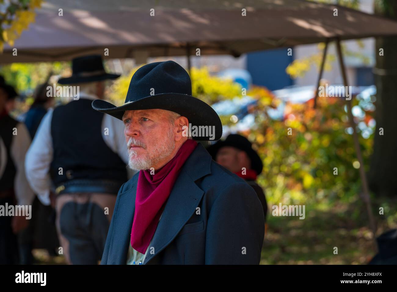 New Freedom, PA, USA – October 13, 2024: One of the western reenactors ...