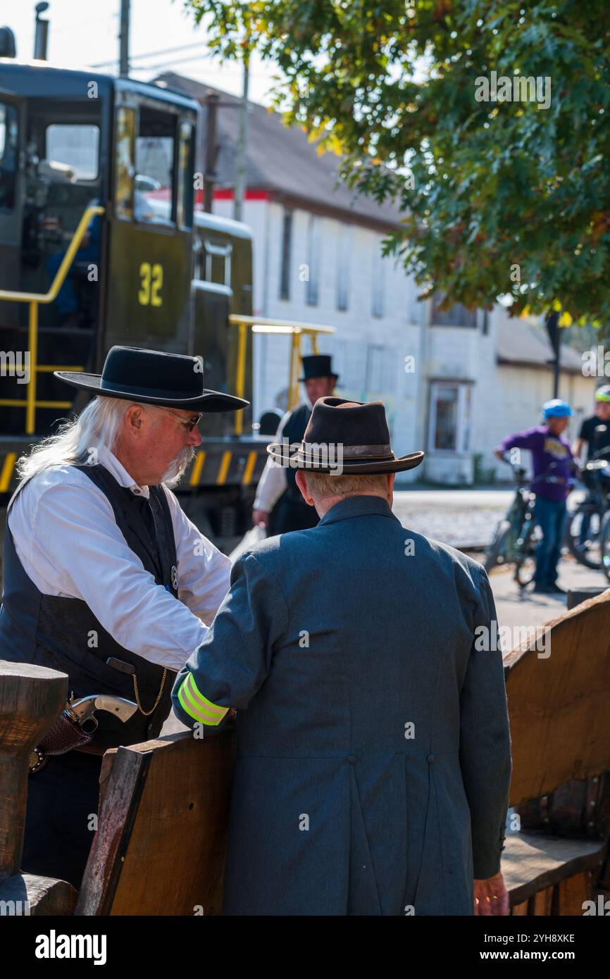 New Freedom, PA, USA – October 13, 2024: One of the western reenactors ...