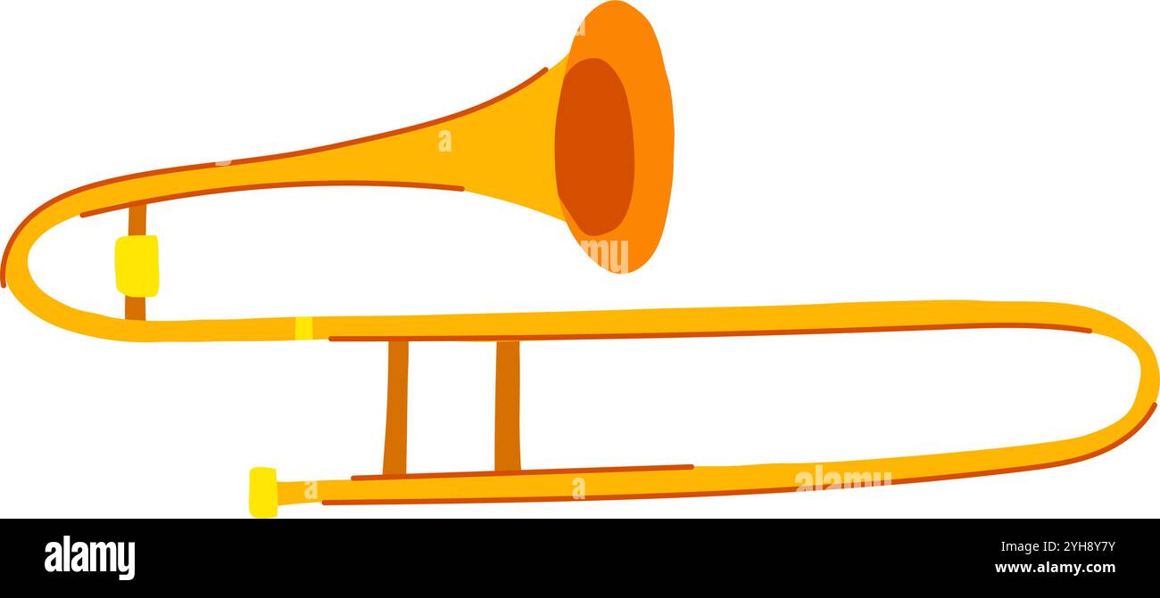 brass trumpet cartoon vector illustration Stock Vector Image & Art - Alamy