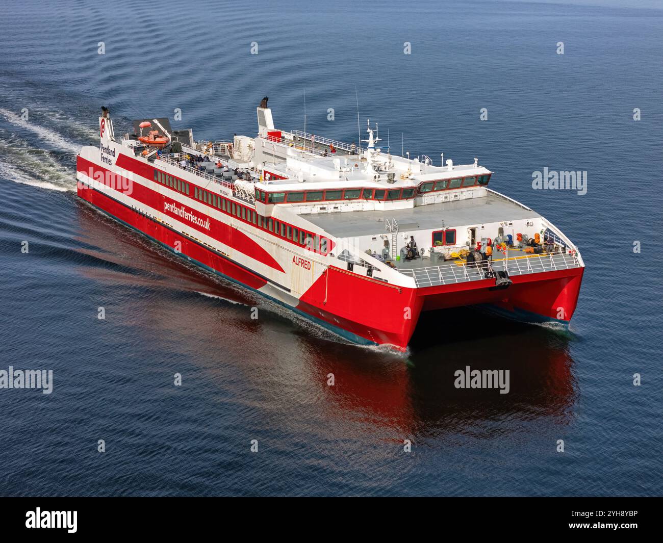 The catamaran ferry Alfred, operated by the Orkney-based Pentland ...