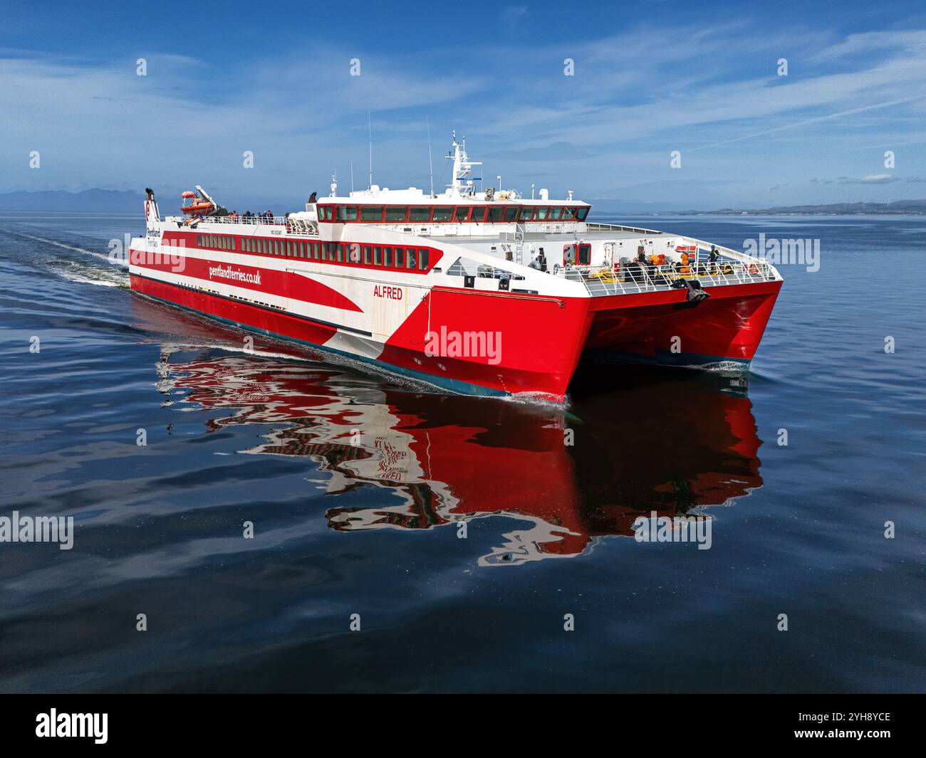 The catamaran ferry Alfred, operated by the Orkney-based Pentland ...