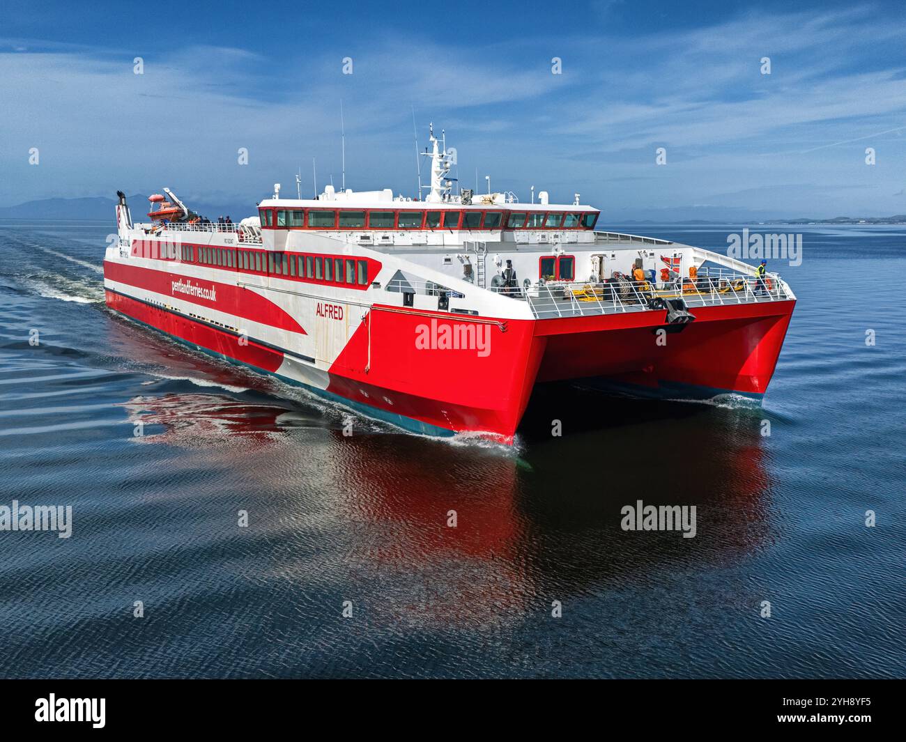 The catamaran ferry Alfred, operated by the Orkney-based Pentland ...