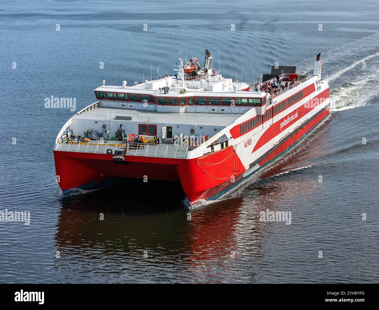 The catamaran ferry Alfred, operated by the Orkney-based Pentland ...